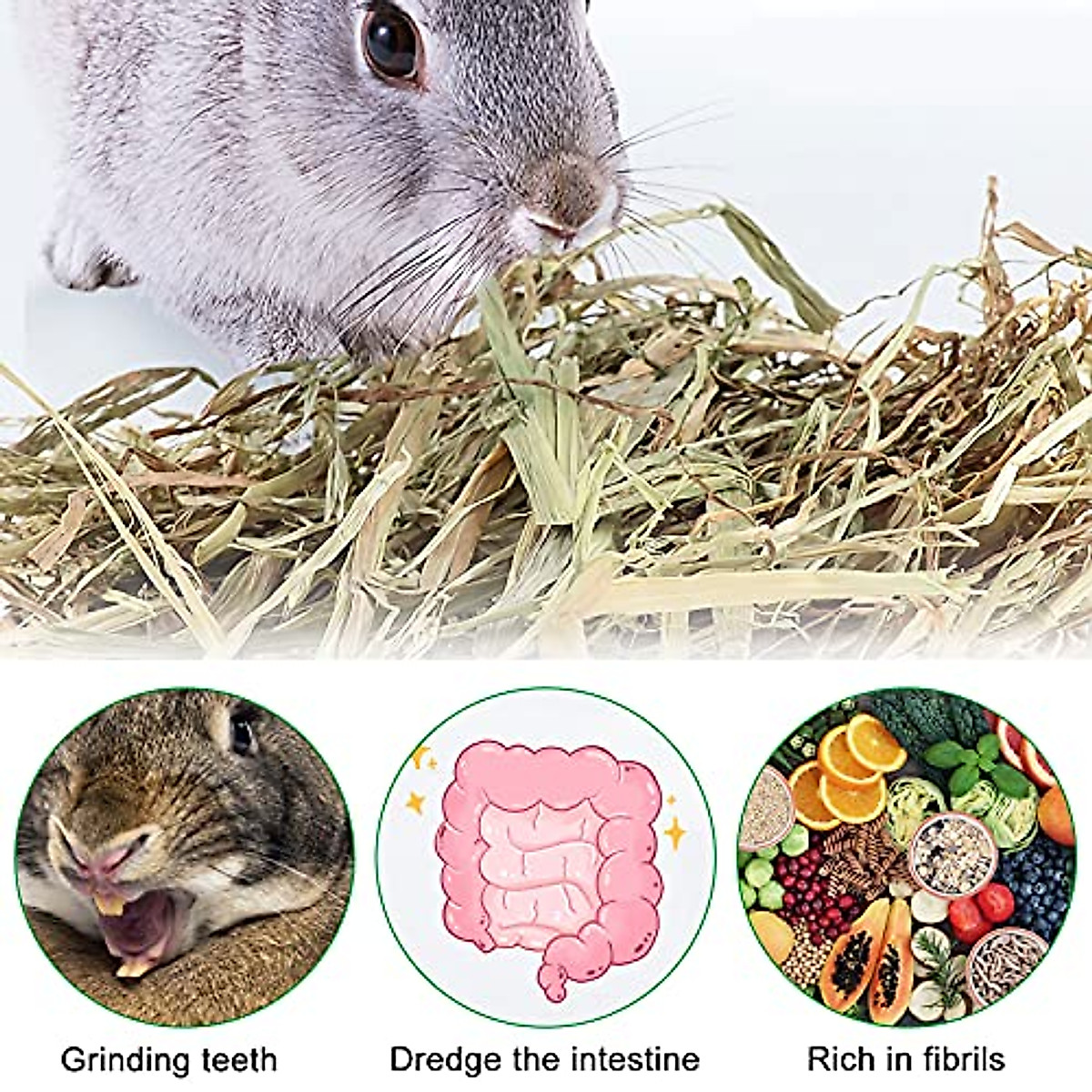 Anyuxin Rabbit Grass Mat - Woven Bed Mat, Bunny Bedding for Small Animals, Natural Straw Woven Bed for Pet Nesting, Nature Hay Mat Chewing Play Toy for Guinea Pig, Hamster, Squirrel and More（3 Pack）