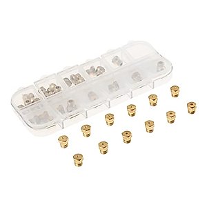 ETERMETA Range Stove Oven Orifice Conversion Kit, Propane Lp Natural Gas Brass Jet Burner Nozzle Replacement Parts M6x0.75 mm Gas Spray Tip 0.3/0.4/0/7/0.8/0.9/1.0/1.1/1.2/1.5/1.7/1.9mm, 36PCS
