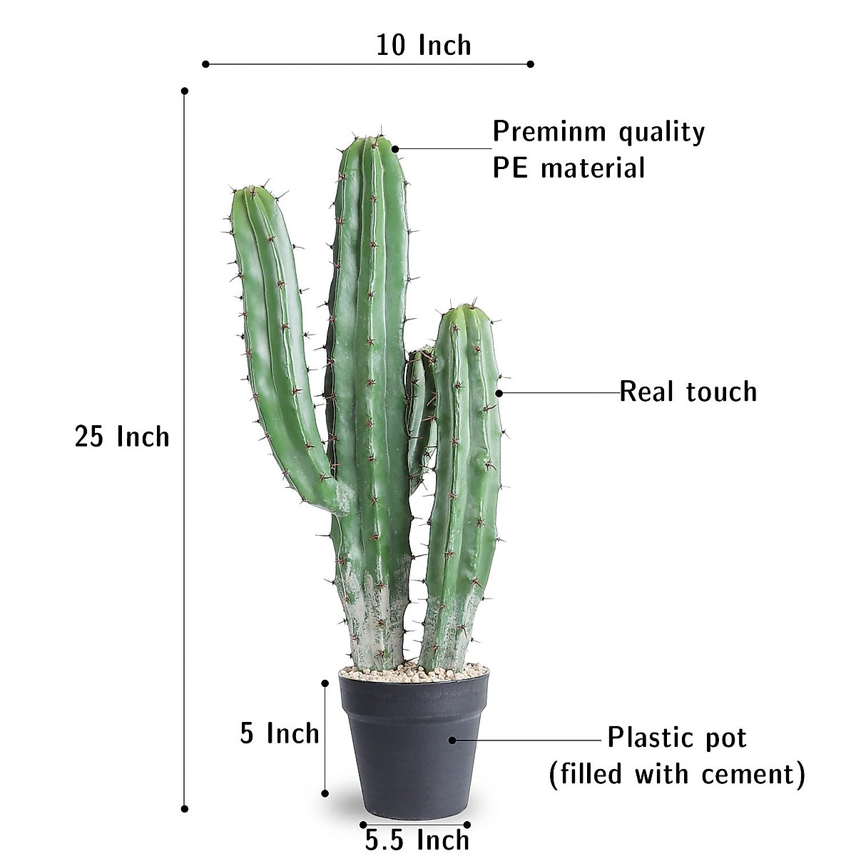 AntHousePlant Artificial Cactus Fake Big Cactus 25 Inch Faux Cacti Plants for Home Garden Office Store Decoration