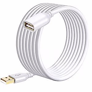 Costyle USB Extension Cable White 15Ft, USB 2.0 Extension Cord Type A Male to A Female White USB Extender Cable for Hard Drive, Security Camera,Printer, USB Keyboard,Mouse