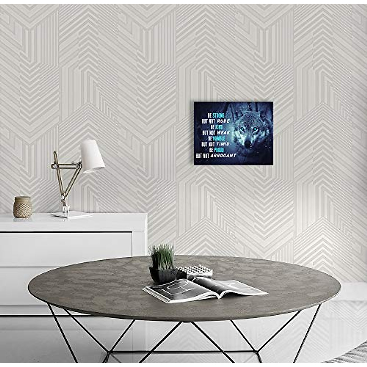 Motivational Wall Art Inspirational Quotes Office Canvas Poster Print Framed Artwork Mindset Like A Wolf Home Decor for Living Room Bathroom Decoration 16x20inch