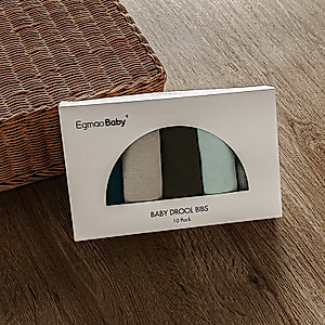 10 Pack Cotton Snap Bibs for Baby Boy Girl, Super Soft Drool Bibs for Teething and Feeding