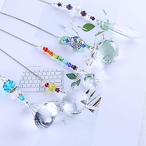 YU FENG Set 5 PCS Window Hanging Crystal Suncatcher Beads Chain Sphere Chandelier Lamps Light Pendant Curtain Wedding Decoration Gift