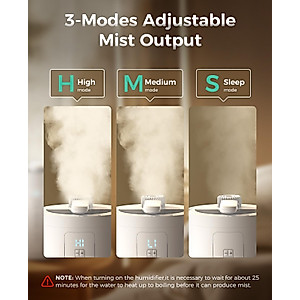 Healthy Warm Mist Humidifiers for Bedroom, 3L/100oz Stainless Steel Humidifier Easy Clean, Steam Humidifier for Living Room, Whisper-Quiet, Filterless and Simple Use