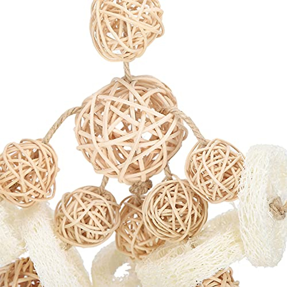 Rosvola Parrots Loofah Toy, Bird Rattan Ball String Firm for Play Toy for Large/Medium Size Parrots for Parrots Bite