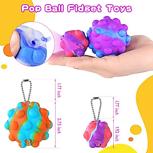 Inflatable Pop Ball Its Fidget Toys Bulk Easter Basket Stuffers for Kids 3D Stress Balls Birthday Party Favors for Kids Goodie Bag Stuffers Fidgets for Kids Prizes It Poppers Squeeze Sensory Toys 8PCS
