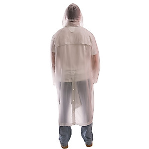 Tingley Tuff-Enuff C61210 Rain Coat With Detachable Hood, Small, Clear