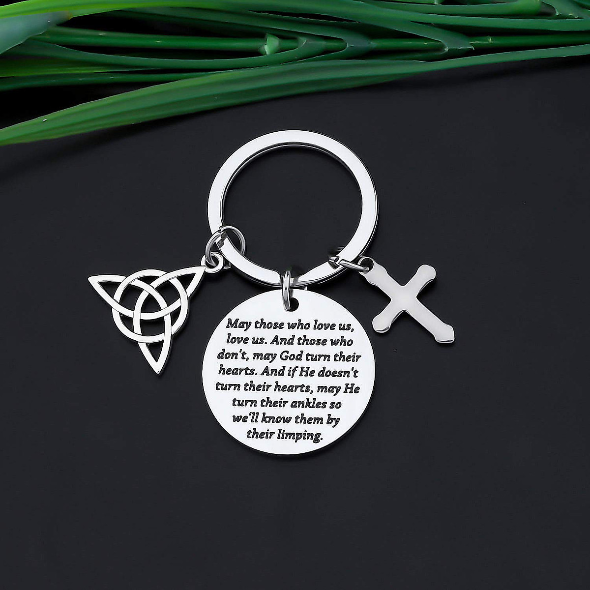 CYTING Irish Blessing Keychain May Those Who Love Us Love Us With Celtic Trinity Knot Good Luck Jewelry LDR Going Away Gifts
