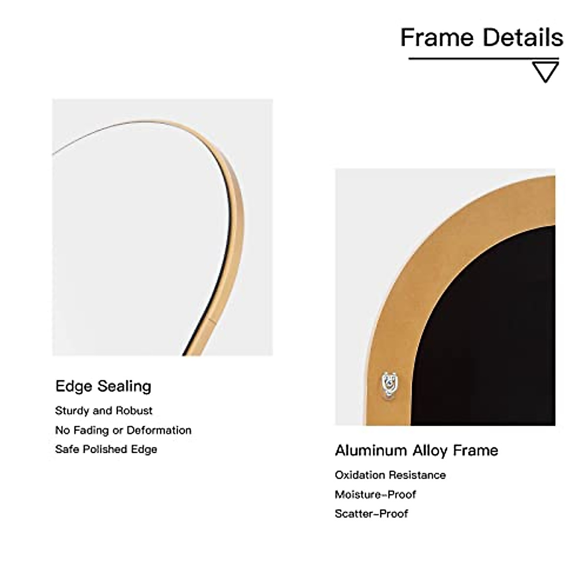 CISTEROMAN 65"x24" Full Length Mirror, Big Arched Mirror, Large Body Mirror, Floor Mirror with Stand, Hanging Wood Frame Dressing Mirror, Wall Mirror for Bedroom, Dressing Room, Living Room