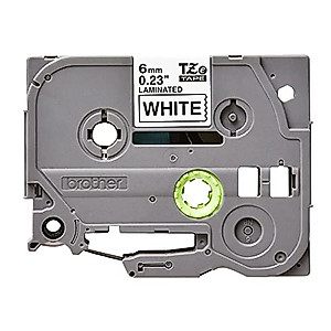 Brother Tze211 Tze Standard Adhesive Laminated Labeling Tape, 1/4-Inch W, Black On White