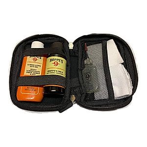 Gun Bore Cleaner, Precision & Lubricating Oil, & Gun Grease Lube with 50 Patches and Protective Carry Case for Handguns/Pistols/Shotguns Plus Free Cotton Swabs and Disposable Absorbent Work Pads