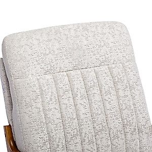 i-POOK Mid-Century Modern Chair, Accent Arm Chair with 3.94" Thick Removable Cushion, Wood Frame Chair for Living Room, Reading Room, Lounge, Beige