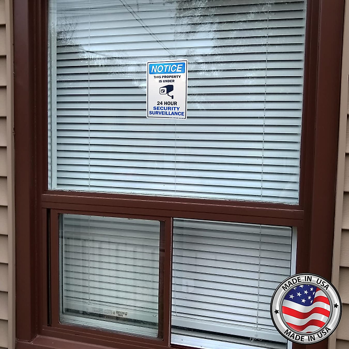 Psyfer® (Fade-Free) 7 Pack - Security Camera Stickers (SMALL) Audio & Video Monitoring Notice [Made in USA]