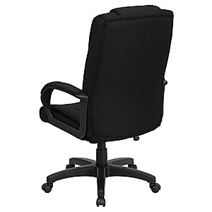 Flash Furniture Jessica High Back Black Fabric Executive Swivel Office Chair with Arms