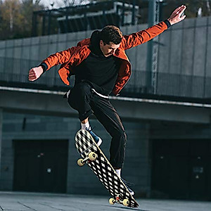 Gonex Standard Skateboard for Kids Teens Beginners, 31 x 8 Inch Double Kick Concave Complete Skate Board for Boys Girls Adults with 9 Layer Maple Deck, Diamond