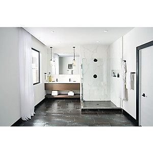 Moen Align Matte Black Modern Double Swivel Robe Hook, YB0402BL