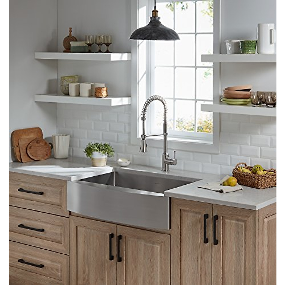 American Standard 18SB.9332200A.075 Pekoe 33X22-Inch Apron Sink With Grid And Drain, Stainless Steel