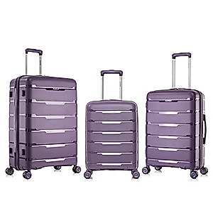 Rockland Pasadena Hardside Spinner Wheel Luggage, Purple, 19", 23", 27"