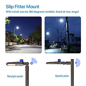 HYPERLITE LED Parking Lot Lights 150W UL Certified IP65 LED Pole Light with Dusk to Dawn Photocell - 5000K 25,500lm Equivalent to 600W HPS/HID- Adjustable Slip Fitter Mounting