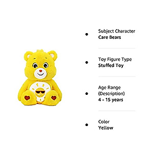 Care Bears 18" Plush - Funshine Bear with Glitter Belly Badge - Soft Huggable Material!