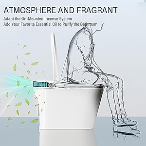 Smart Toilet with Build-in Bidet Seat, Tankless Toilet with Auto-Opening and Closing Lid, Auto Flushing, Heated Seat, Warm Water Bidet, Air Dryer, LED Display, and Remote Control