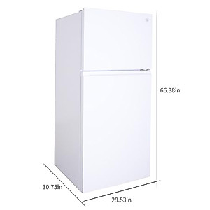 Kenmore 30 in. 18.1 cu. ft. Capacity Refrigerator/Freezer with Adjustable Glass Shelving, Humidity Control Crispers, Ice Maker, ENERGY STAR Certified, White