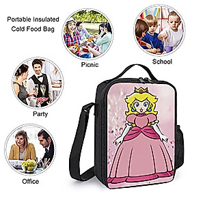 Girls Princess Peach Backpack And Lunch Bag Set Backpack Shoulder Bag Pencil Case Sparkling.