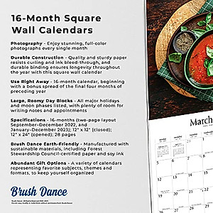 Mindful Eating | 2023 12 x 24 Inch Monthly Square Wall Calendar | Brush Dance | Images Photography Kitchen Food