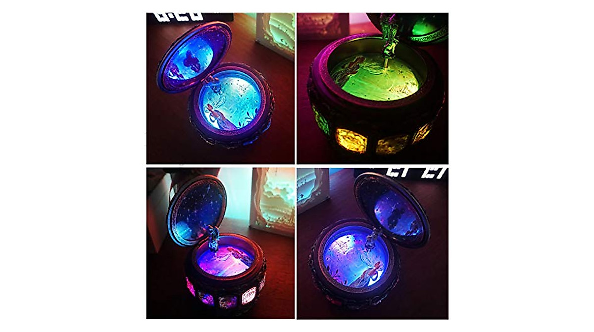 Briskfeel Vintage Music Box with Constellations & Goddess Lights