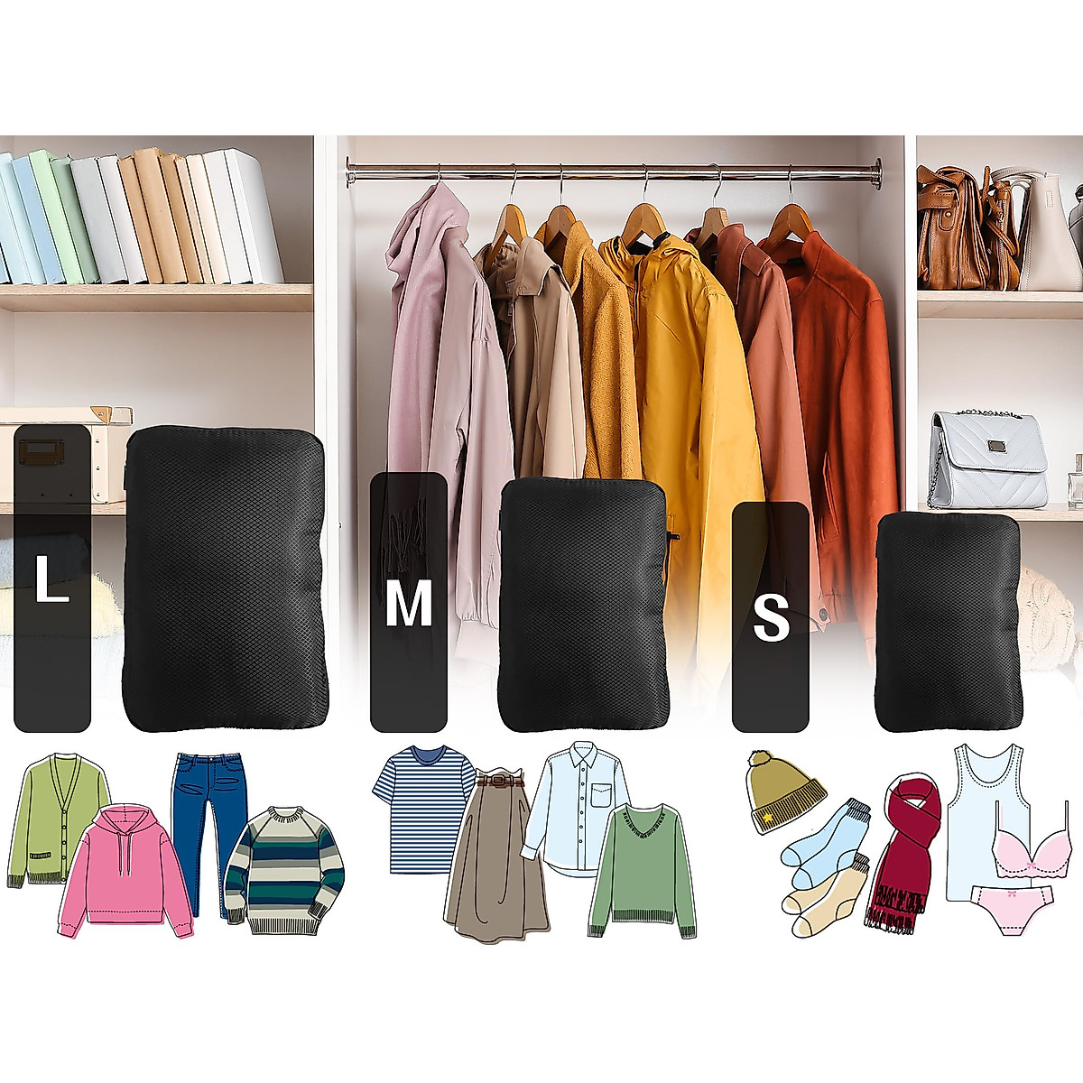 MTK Compression Packing Cubes for Suitcases,Travel packing cubes,Separate Compartments,Lightweight Luggage Suitcase Organizer Bags,Packing Organizers as Travel Accessories,4Set