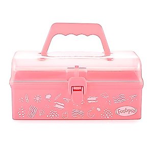 Funtopia Plastic Art Box for Kids, Multi-Purpose Portable Storage Box/Sewing Box/Tool Box for Kids' Toys, Craft and Art Supply, School Supply, Office Supply - Pink