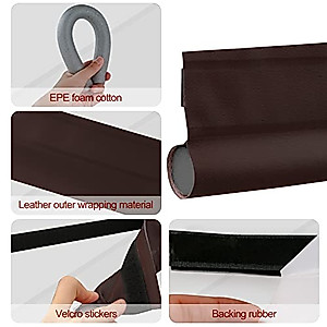 Aosivm Under Door Draft Stopper,Door Draft Blocker,Under The Door Draft Guard,Weather Stripping Noise Cold Air Blocker Window,Washable,Dust Proof,Removable,Adjustable Door Sweeps 38" (1Pc Coffee)