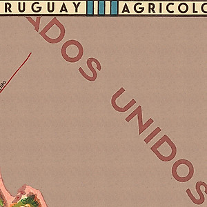 Map of Uruguay, South America circa 1936 - Oriental Republic of Uruguay - measures 24 inches x 24 inches (610mm x 610mm)
