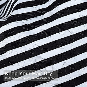 VVolf Shower Cap for Women Hair Caps for Shower Reusable Shower Cap for Long Hair Large Turban Shower Cap for Braids Black