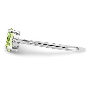 IceCarats 14K White Gold Diamond Green Peridot Ring April August Birthstone Jewelry Size 6