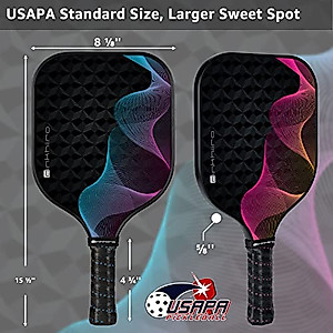 Pickleball-Paddles-Set of 4 with Balls, Racket Bag, Waist Ball Holder | Fiberglass Pickleball Paddle Set for Adults, Kids | Dinkhiiro Pickleball Racquets and Accessories |Pickleball Equipment