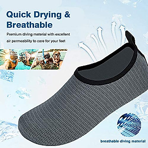 JOTO Water Shoes for Women Men Kids, Barefoot Quick-Dry Aqua Water Socks Slip-on Swim Beach Shoes for Cruise Ship Snorkeling Surfing Kayaking Beach Walking Yoga