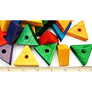 Parrot Toys 50 Triangles Colored Wooden Woods Parts for Birds Cockatoo Amazon