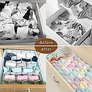 Na.c health Drawer Divider Organizer, Adjustable Honeycomb Underwear Socks Storage Organizer,Dresser Ties Clothes Closet Organizer 8pcs (white)
