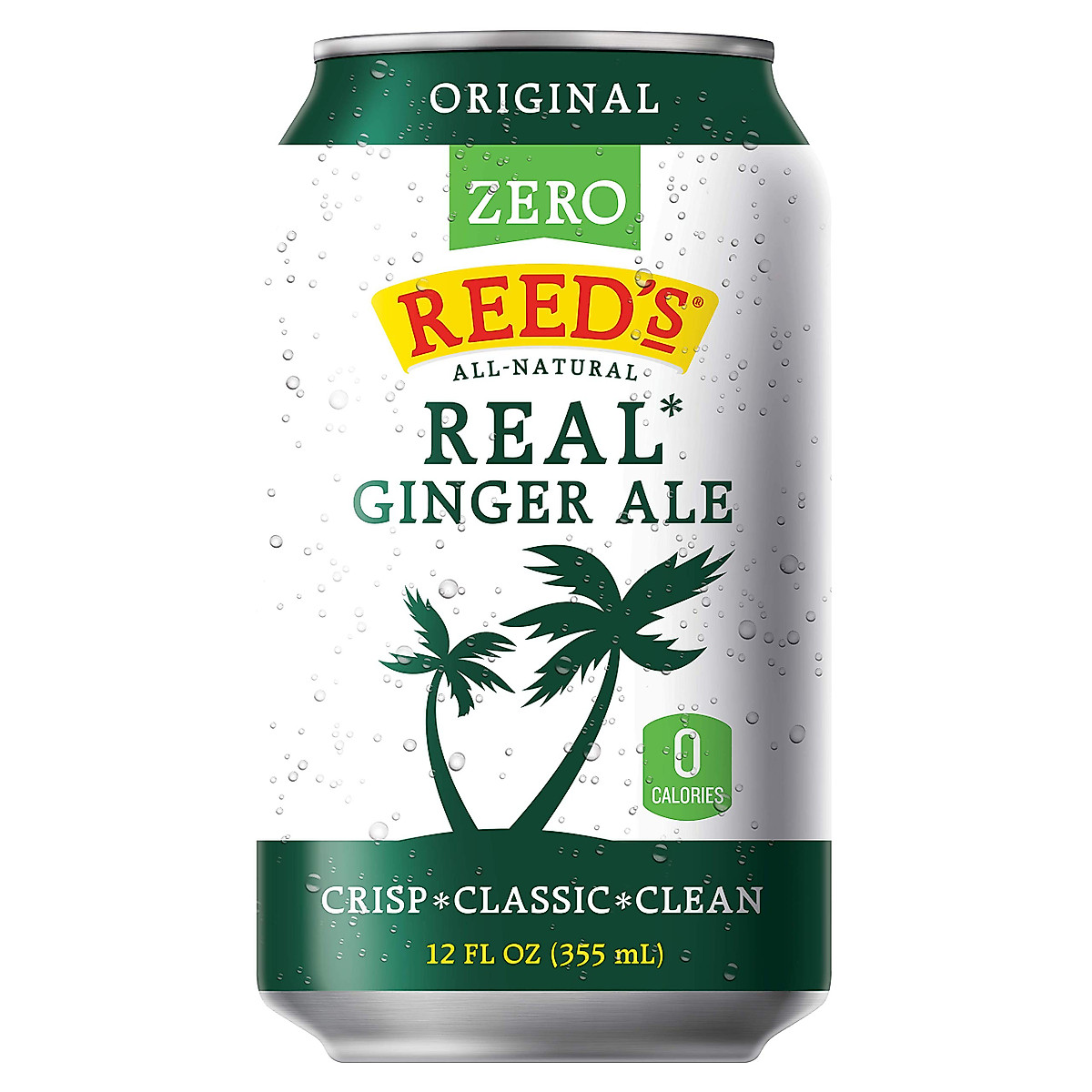 Reed's Zero Sugar Real Ginger Ale, All-Natural Classic Ginger Ale Made with Real Ginger (8pk,12oz can)