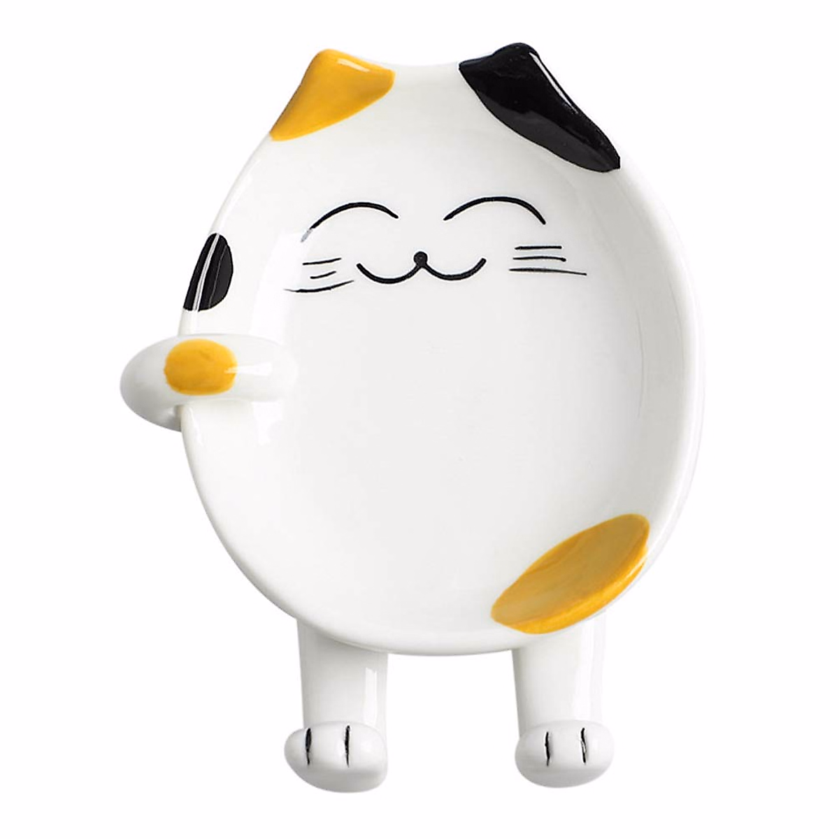 Cabilock Cute Cat Spoon Rest Multifunction Ceramic Cooking Utensil Holder Stove Cover Lid Holder Spoon Holder for Stove Top, Coffee Spoon Rest, Ladle Rest, Cooking Utensil Rest