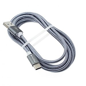 6ft USB Cable Type-C Charger Cord Power for Surface Duo 2 - Wire USB-C Long Braided Fast Charge Sync Gray Compatible with Microsoft Surface Duo 2