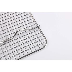 MASTERRACK Jelly Roll Pan Stainless Steel Cooling Rack and Wire Grate Heavy Duty (10"X14.75"X0.7")