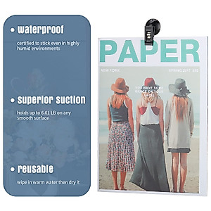 Flutesan 4 Pcs Suction Cup Clips Round Suction Cup Clamp Reusable Multiple Purpose Metal Holder Window Car Card Suction Cupholder for Car Sun Shade Cloth Cards Bills Office Kitchen Business