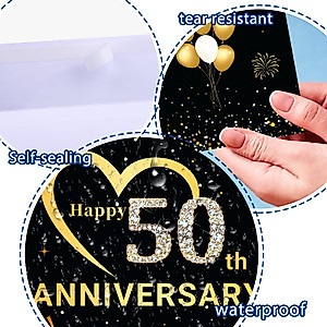 Jumbo 50th Anniversary Card with Envelope, Giant Anniversary Party Greeting Card, Extra Large Guest Book Message Greeting Cards,Big Anniversary Card for Women Men,Happy Anniversary Party Decorations