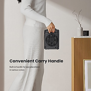 Portable Electric Space Heater for indoor use,1500W Ceramic Portable Heater with 4 Modes, Safety & Fast - Quiet Heat, Small Mini Electric Heater for Indoor Office Room Desktop Home Use (Matte black)