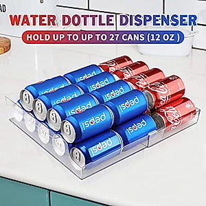 knmkisk Can Drink Holder Storage 1 Pack Wide Foldable Plastic Kitchen Water Bottle Refrigerator Bin，with Lid for Fridge, Pantry, Freezer Holds