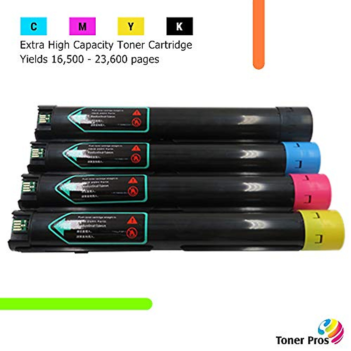 TONER PROS [Extra High Yield] Remanufactured Toner Replacement for Xerox Versalink C7020 C7025 C7030 Printer (4 Color Pack) Black 23,600 Color 16,500 Page (106R03737, 106R03738, 106R03739, 106R03740)