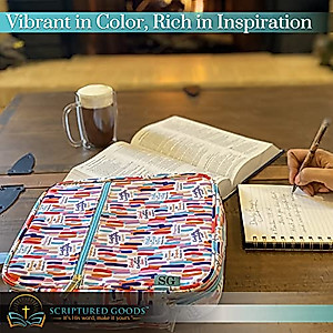 Bible Cover – Beautiful Bible Case with Inspiring Bible Verses for Women – Covers & Protects Your Prayer and Study Items - Keep His Word Close in This Unique Stylish Bag