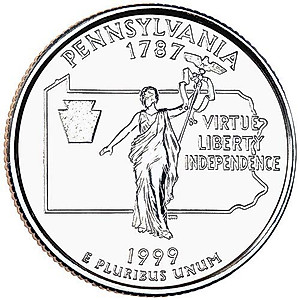 1999 P & D BU Pennsylvania State Quarter Choice Uncirculated US Mint 2 Coin Set
